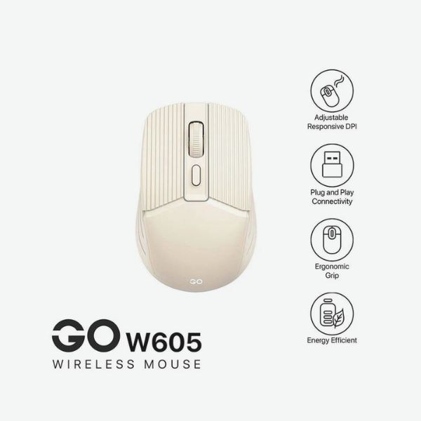 Fantech Go W605 Wireless Beige Optical Mouse - Fantech Mouse
